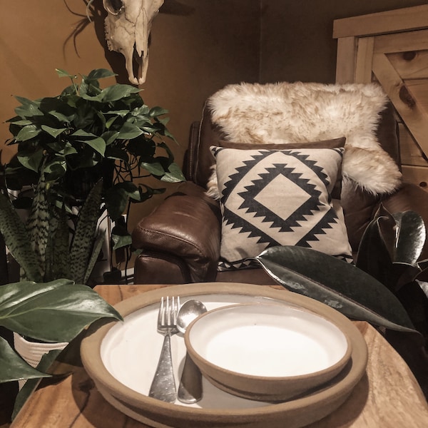 Modern Rustic Dinnerware | Farmhouse Plate | White Stoneware | Ceramic ...