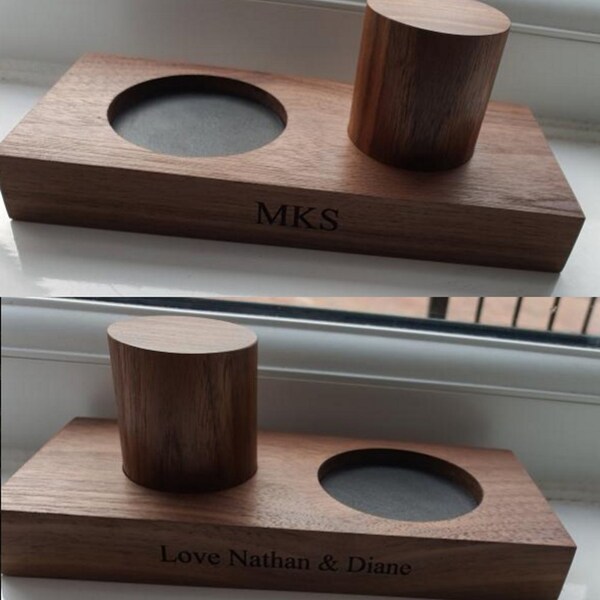 Personalised Oak Watch Stand Solid Oak Walnut Wooden Watch Jewellery ...