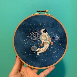Astronaut Outer Space Embroidery Art Kit Space Embroidery Kit Stars ...