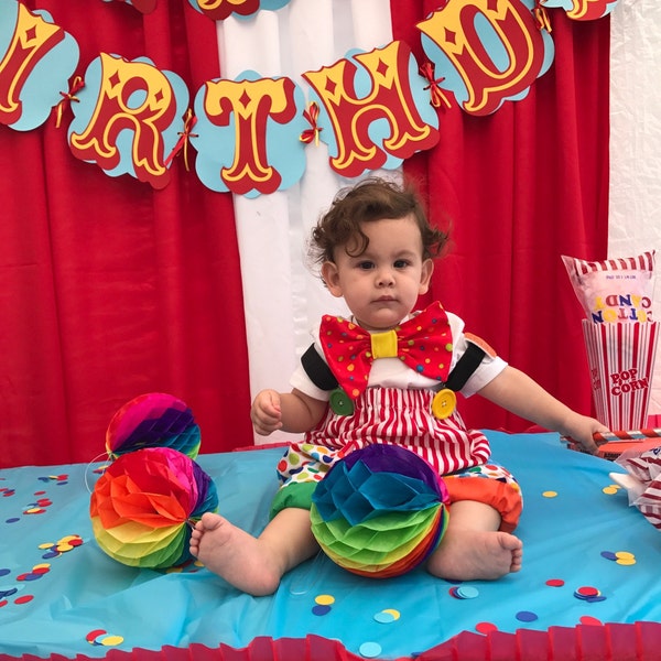 Baby Clown Costume: 5-piece Circus Outfit, Carnival Photo Prop - Etsy