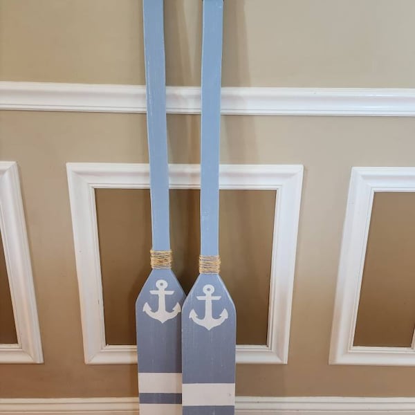 Handmade Boat Oars, Nautical Home Decor, Beach House Wall Art, Coastal ...