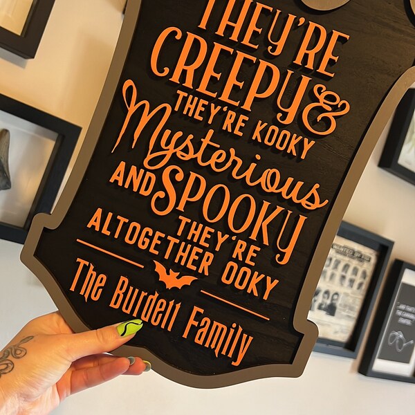 Addams Family Inspired Personalised Halloween Plaque | Halloween ...