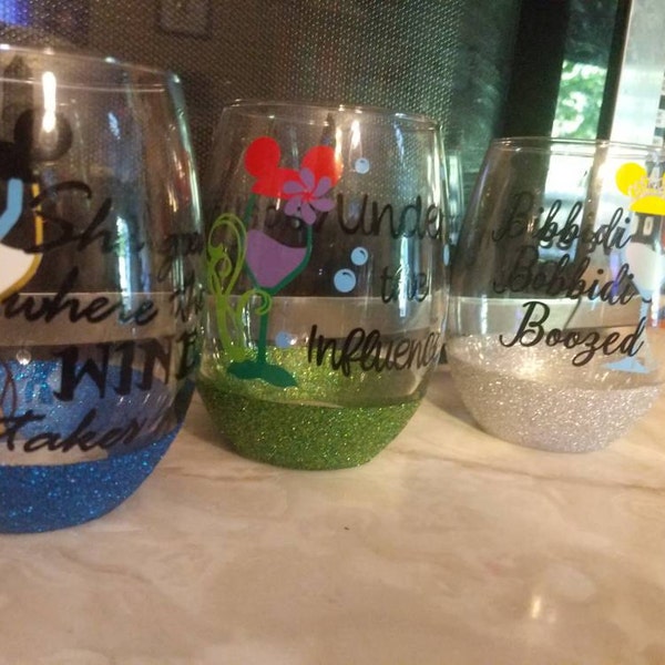 Personalized Disney Princess Inspired Wine Glass, Fairy Tale Wedding ...