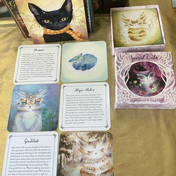 Spirit Cats Oracle Deck - Inspirational Card Deck - Indie, Tarot ...