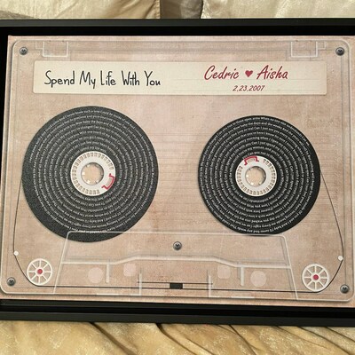 Vinyl Record Song Lyrics Gift for Him Birthday Present Cotton or Linen ...