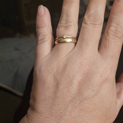 Pinky Ring / 14k Solid Gold Pave Setting Diamond Pinky Ring by - Etsy