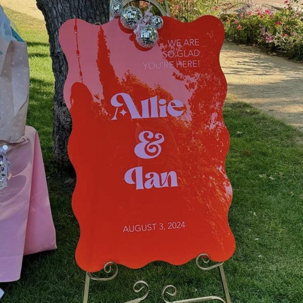 Retro Welcome Sign in Wavy Edge Acrylic - Etsy