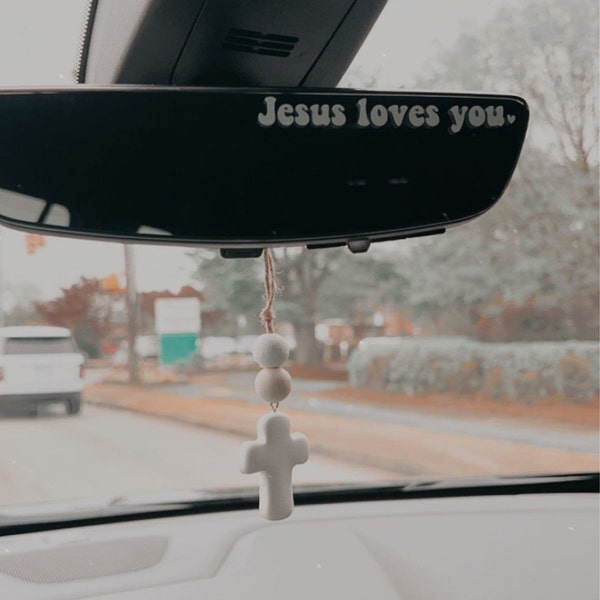 Jesus Loves You Car Mirror Decal, Rear Mirror Decal, Car Sticker ...
