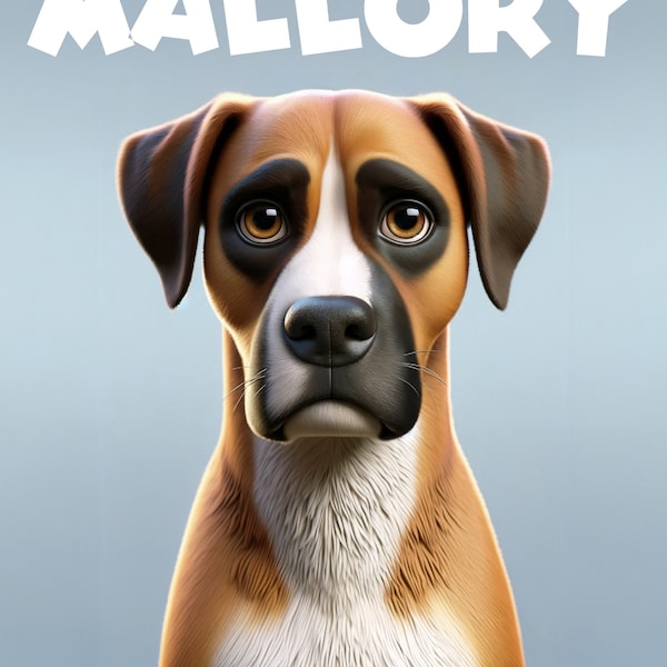 Custom Pixar Pet Poster, Custom Animated Pet Caricature, Pixar-inspired ...