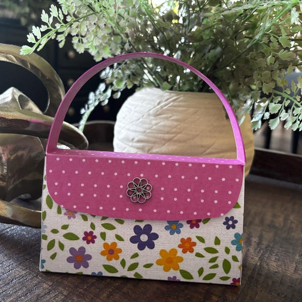 3D Paper Purse Template, 3D Paper Purse Gift Box, 3D Treat Holder, 3D ...