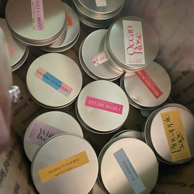 Soy Candle Samples 2 Oz. Tin Jar Candle Samples. Set of 10. - Etsy