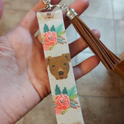 Pitbull Keychain Wristlet Pitbull Gifts Pit Bull Lanyard for Keys ...