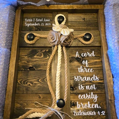 A Cord of Three Strands Wedding Sign, Wedding Cross Sign, Unity ...