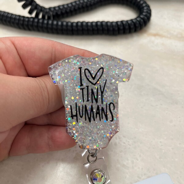 Glitter Badge Reel, Tiny Humans Badge Reel, Labor and Delivery Badge Reel, Nurse Badge Reel ...