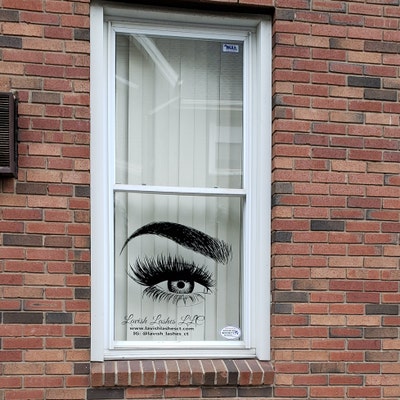 Wall Decal Window Sticker Beauty Salon Woman Face Eyelashes Lashes ...