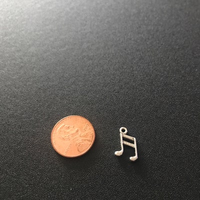 1 Music Note Silver Tone Charm SC4010 - Etsy