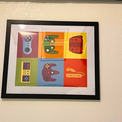 Retro Video Game Controller Wall Decor, Digital Prints, Game Room ...