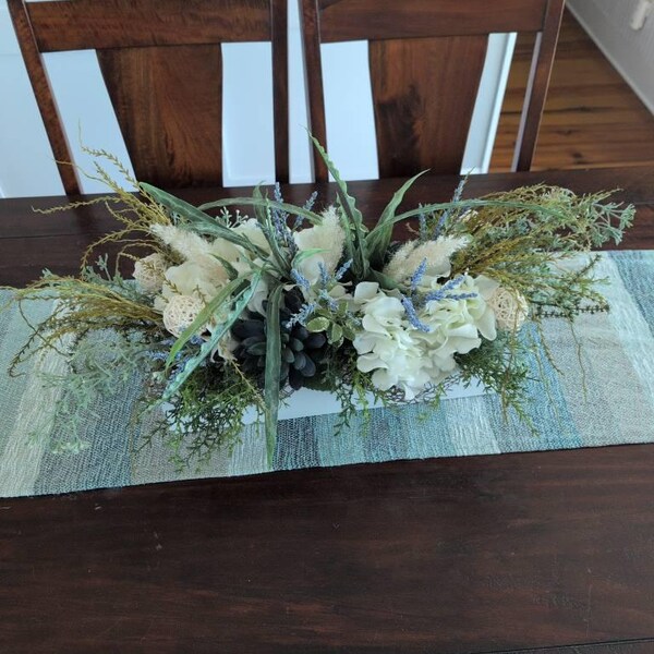 Coastal Centerpiece for Table, Nautical Flower Centerpiece, Coastal ...