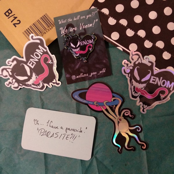 Holographic Venom Stickers, Two Variants / Symbiote / Marvel Sticker ...