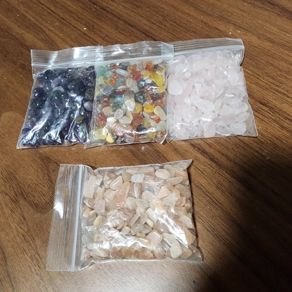 Genuine Crystal Chips Bulk, 1 Oz Bags, 5-7mm Loose Undrilled Semi ...