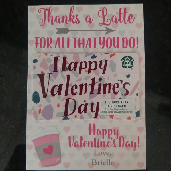 INSTANT DOWNLOAD Printable Valentine's Day 5x7 Thanks a Latte Coffee ...