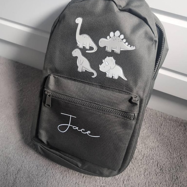 Personalised Dinosaur T Rex and Three Other Dino's Backpack Rucksack ...