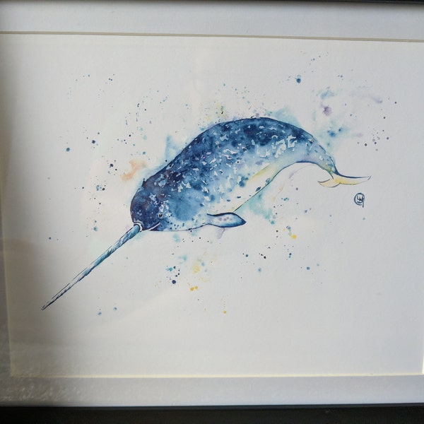 Narwhal Painting, Narwhal Print, Whale Print, Narwhal Art, Narwhal Gift ...