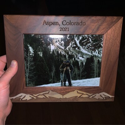 Mountains Personalized Engraved Picture Frame, Any Text - Etsy