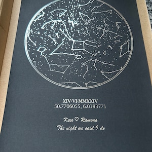 A4 Custom Foil Astrology Chart Print by Birth Date, Personalised Copper ...