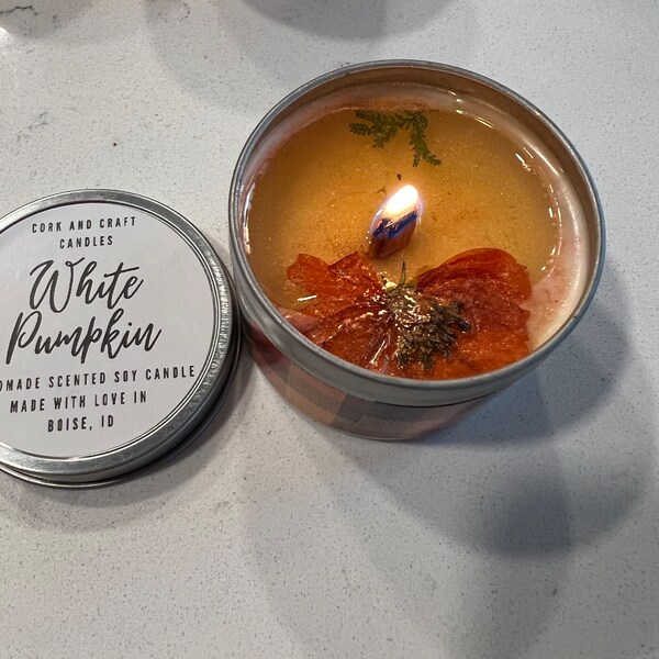 Pine Soy Candle, Holiday Candles, Seasonal Scented Aroma, Crackling Wood Wick Candle, Pine ...