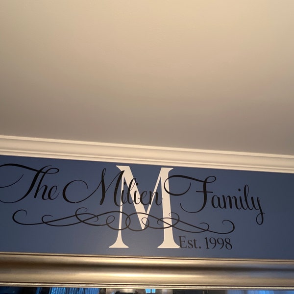 Personalized Family Name Wall Decal - Custom Family Name Vinyl Wall ...