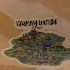 Disney World Map Sticker FREE SHIPPING, Disneyworld Sticker, Disney ...