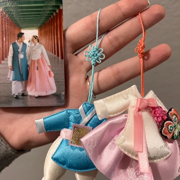 Mini Hanbok Ornament: Korean Traditional Dress Keychain - New Year Gift ...