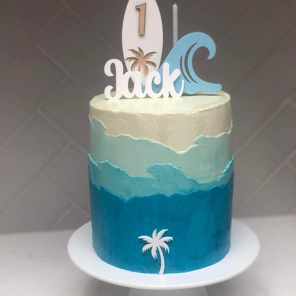 Surfboard Cake Topper, Surf Theme Party, Surfer Cake Topper, Teenage ...
