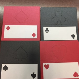 Casino Night Place Cards Set of 12 Playing Card Food Tents Las Vegas ...