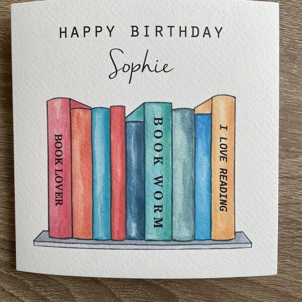 Personalised Book Birthday Card - Birthday Card for Book Lover - Novel ...