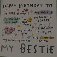My Bestie Birthday Card My Sidekick, My Happy Place, My Partner in ...