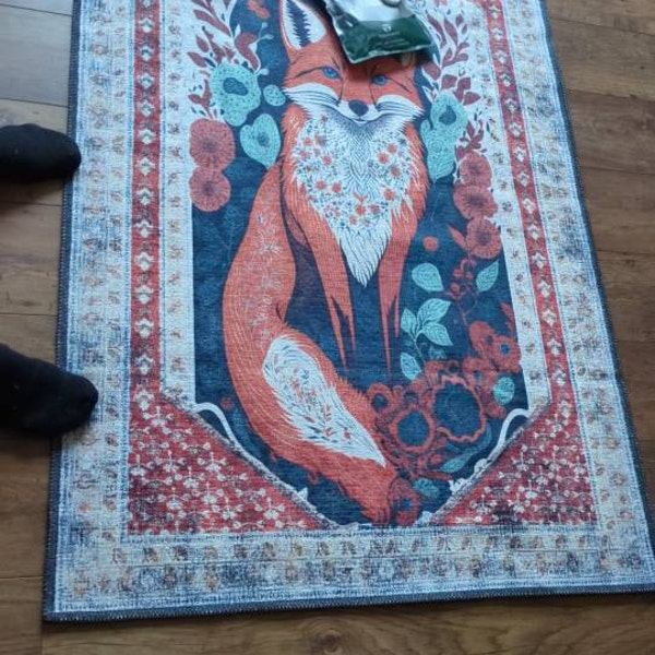 Fox Rug, Farmhouse Decor, Living Room Rug, Cottagecore Rug, Fox Home ...