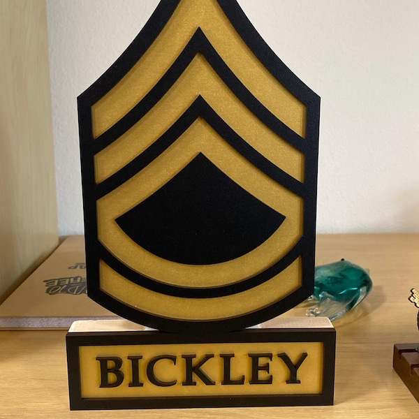 ARMY Rank Self Standing Name Plate - Army Enlisted Ranks - Army ...