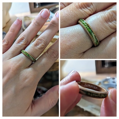 Wood Nature Wedding Rings, Engagement Flower Ring, Light Women Wooden ...