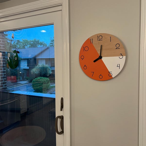 Turquoise Wall Clock Teal Blue Wall Art Color Block Wall Clock Design ...