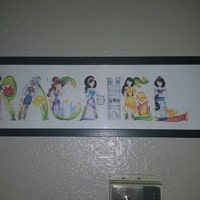 Custom Disney Inspired Princess Name Painting - Etsy Canada