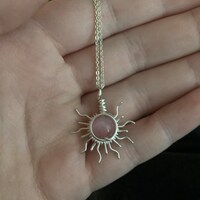 Sun Necklace/ Wire Wrapped Sun/ Handmade Wire Wrapped Sun /crystal ...