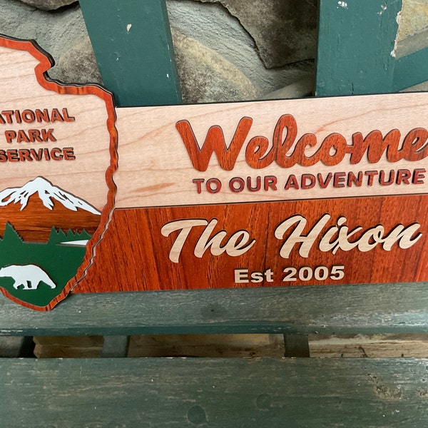 National Park Welcome Sign 3D, Personalized National Park Sign, Custom ...