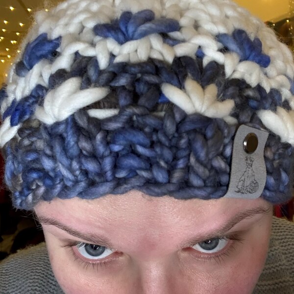Hand Knit Merino Wool Hat Handmade Winter Beanie Faux Fur Pom Pom - Etsy