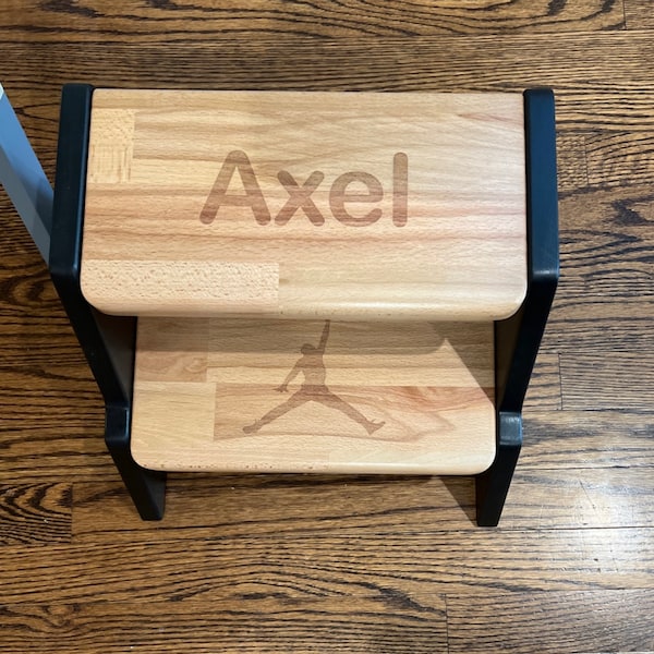 Name Montessori Learning Stool, Custom Name Child Step Stool, Wooden ...