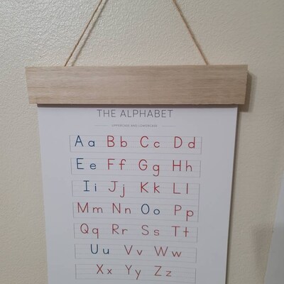Alphabet Poster, Handwriting Chart, ABC Print, Educational Art, Kids ...