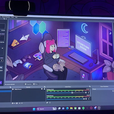 Animated Twitch Overlay Stream Screen / Retro Pixel Art Desk / Cute ...