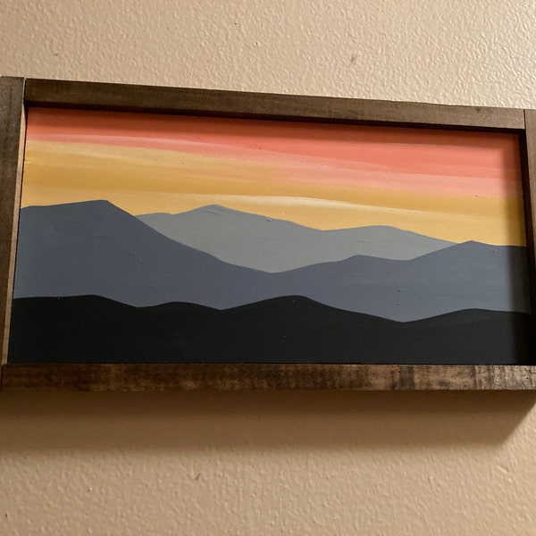The Skinny Sunset Blue Ridge Mountain Wall Art Home Decor Decor Blue ...