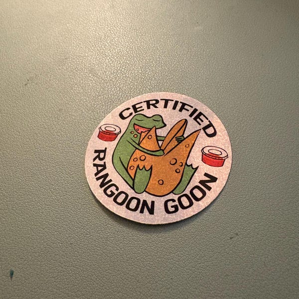 Holographic Crab Rangoon Goon Sticker - 2" Vinyl Laptop Frog Sticker ...